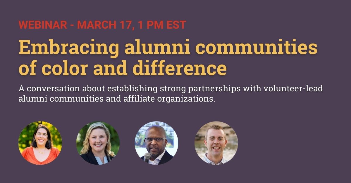Webinar - Embracing alumni communities of color and difference