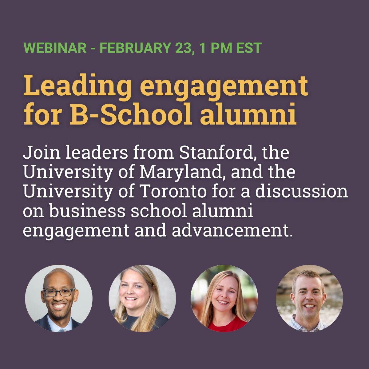 Webinar - Leading engagement for B-School alumni Webinar - Leading engagement for B-School alumni